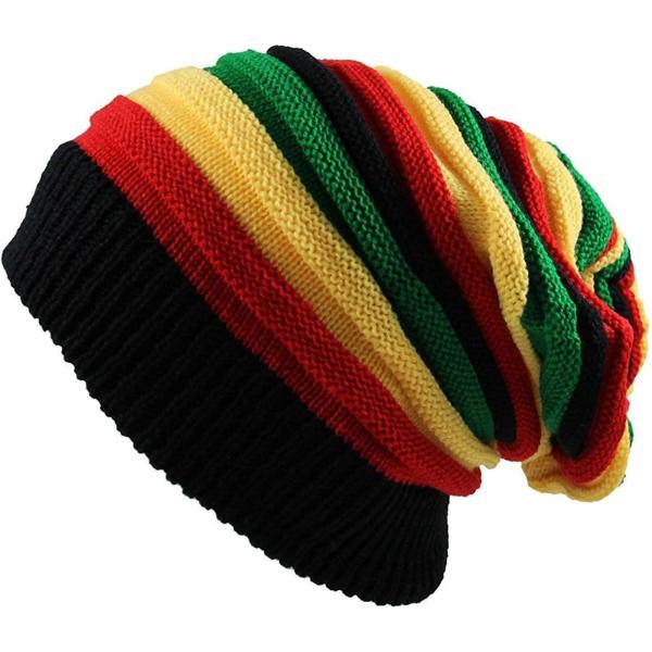 商品名:  Fashion Bob Marley Jamaican Reggae Cap Multi-Colour Striped Rasta Hat Slouchy Baggie Beanie Skullies Gorro Rasta W...