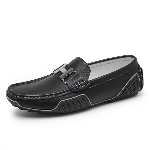 商品名:  GSLMOLN Men's Fashion Slip On Loafers Casual Dress Up Walking Shoes Solid Color Casual Leather Low-top Shoes Black...
