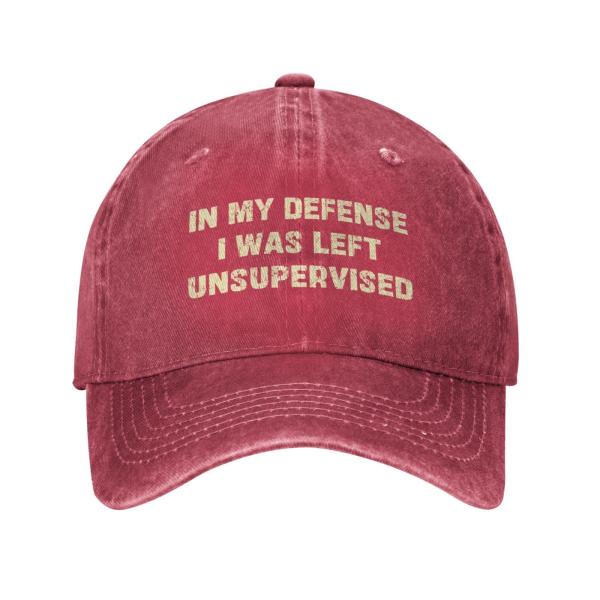 商品名:  in My Defense I was Left for Unsupervised Hat for Women Men Adjustable Baseball Cap Dad Truck Hat Redブランド: Trewrdt...