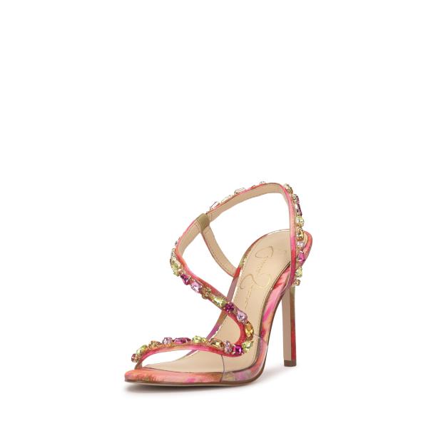 商品名: Jessica Simpson レディース Jaycin ヒールサンダル, ピンクレッドコンボ。, 7.5 Jessica Simpson Women's JAYCIN Heeled Sandal, Pink Red Combo,...