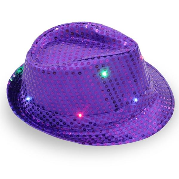 商品名:  Wgudzpj LED Light Up Sequin Fedora Fun Men’s Fedora Hats for Mardi Gras Parties and Festivals Pride Accessories Ra...