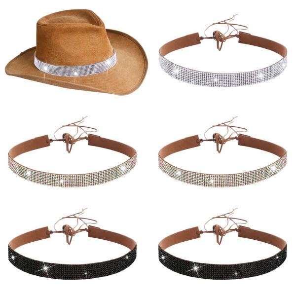 商品名:  KABAKE 6 Pcs Bling Rhinestone Cowboy Hat Band Replacement Cowboy Hatband Adjustable Cowgirl Hat Belt Western Style...