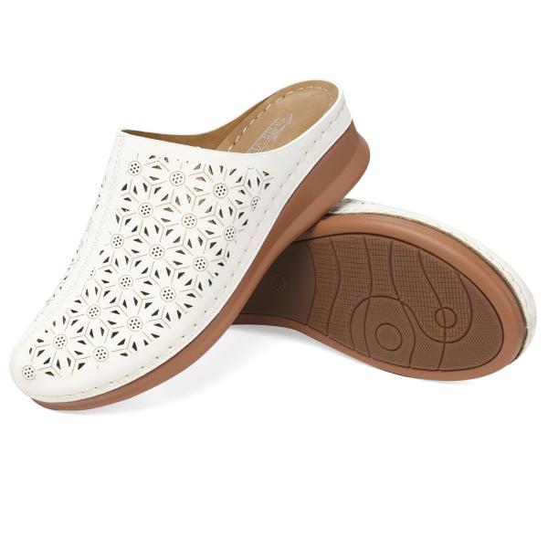 商品名:  SHIBEVER Clogs for Women Mules Slip-on: Closed Toe Clog - White Comfort Mule - Size 9 Woman Comfortable Clogsブランド:...