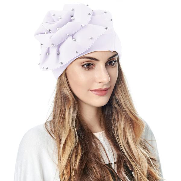 商品名:  Stretchy Turban Cap Chemo Head Wraps Bennie Big Flower Hat for Women Girl Rolling Stripe Hat (A-White, One Size)ブラ...
