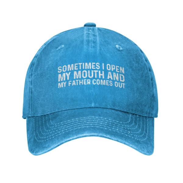 商品名:  Ositerpz Sometimes I Open My Mouth and My Father Comes Out Hat for Men Dad Hats Cool Cap Blueブランド: Ositerpz商品サイズ: ...