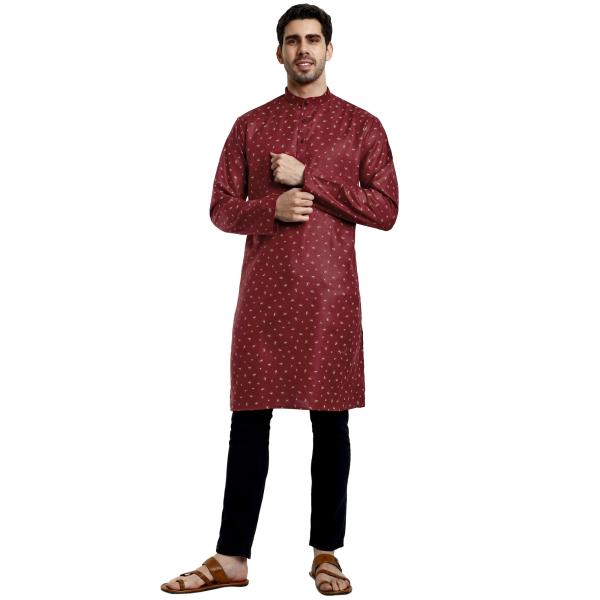 商品名:  FASHIENT Men's Cotton Blend Long Kurta Printed Button Down Shirt (Red, M)ブランド: FASHIENT商品サイズ: Medium高さ: 2cm横幅: 21c...