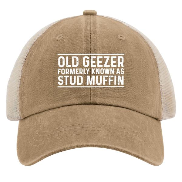 商品名:  Old Geezer Formerly KNOWNS AS Stud Muffin Trucker Hat Women Trendy Mesh Hats for Summer Khakiブランド: huesdeaw商品サイズ: ...