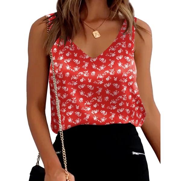 商品名:  Ekouaer Womens Camisole Tank Tops V Neck Silk Satin Cami Casual Sleeveless White Blouses Loose Tank Summer Fashion...