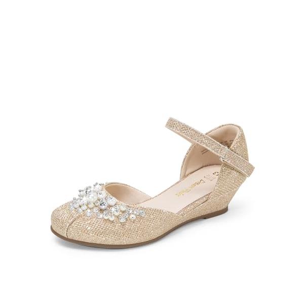 商品名:  DREAM PAIRS Girls Dress Shoes Toddler Little Big Girls Heels Low Wedge Pumps with Pearls Rhinestone for Flower Gir...