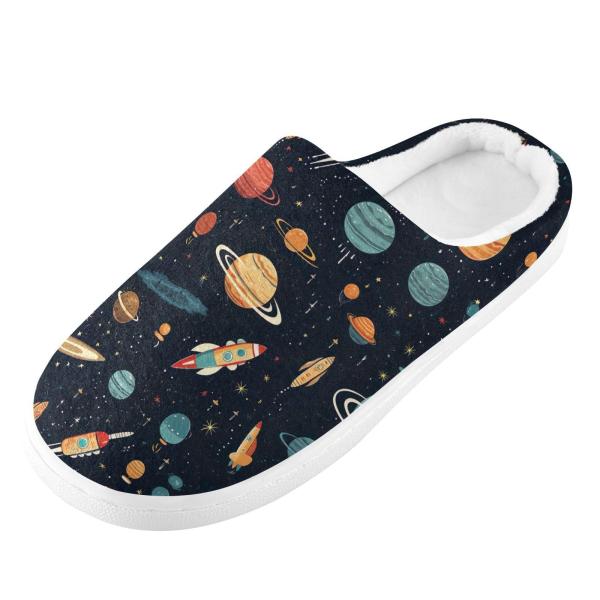 商品名:  UMIRIKO Space Rocket Planet Solar System Womens Mens Slippers Warm Memory Foam House Slippers Cozy Bedroom Indoor ...