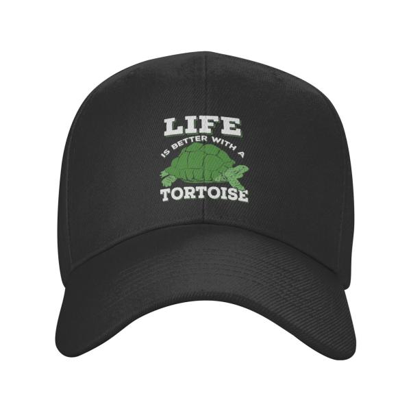 商品名:  KLIUXBF Life is Better with A Tortoise Hat Baseball Cap Sport Dad Hat Curved Brim Snapback Caps for Men Women Blac...