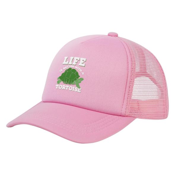 商品名:  KLIUXBF Life is Better with A Tortoise Mesh Hat Adjustable Baseball Cap Cool Trucker Hat for Men Women Pinkブランド: K...
