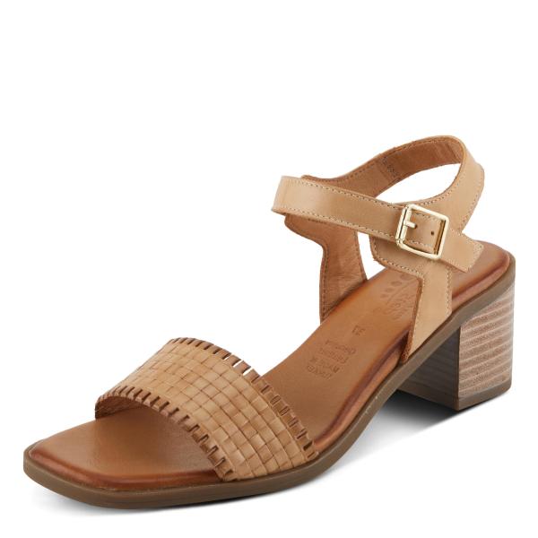 商品名:  Spring Step NIFONA Women's Embossed Leather Sandals with Cushioned Footbed and Stacked Heel Tan EU 37 / US 6.5-7ブラ...