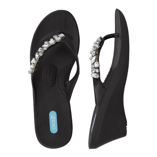商品名: Oka-B レディース Kylie サンダル ウェッジヒール付き, Alexa Licorice。, 8-9, S-38023AX-S Oka-B Women's Kylie Alexa Flip Flop with Wedge ...