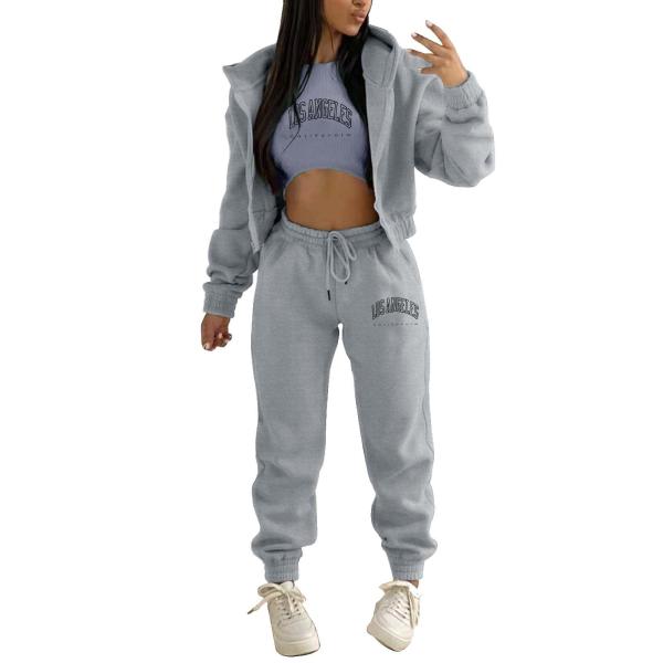 商品名:  3 Piece Sweatsuits for Women Long Sleeve Athletic Outfits Loose 2 Piece Tracksuit Women Workout Sets Women's 3 Pie...