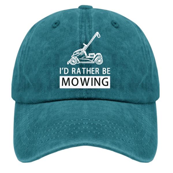 商品名:  I'd Rather Be Lawn Mowing Lawn Mower Grass Mowing Hat for Women Baseball Cap Funny Washed Ball Caps Cyan Blueブランド:...