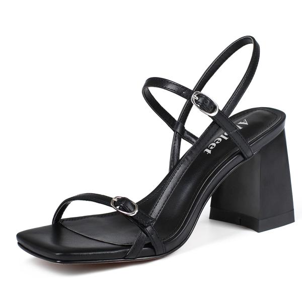 商品名:  Abbleet Women's Strappy Heels Chunky Block Square Open Toe Heeled Sandals with Ankle Strap for Women Wedding Party...