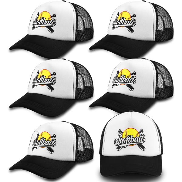 商品名:  Funnysoft 6 Pcs Softball Theme Baseball Hats Adjustable Baseball Cap Softball Gifts Softball Equipment for Sport A...