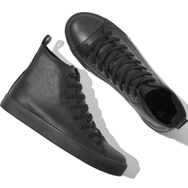 商品名:  yageyan Men’s Black high top Leather Sneakers for Men lace up Casual Comfortable Shoes(black12)ブランド: yageyan商品サイズ:...