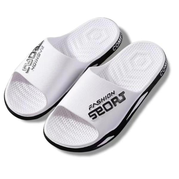 商品名:  Roadas Mens Comfortable Slippers Soft Cloud Slides Shower Bathroom Slippers Sandals for Outdoor White US Size 10-1...