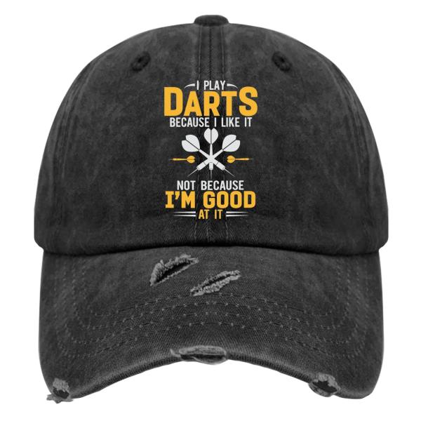 商品名:  Generic I Play Darts Because I Like It Not Because I'm Good at It Hat for Mens Quote Washed Distressed Baseball Ca...
