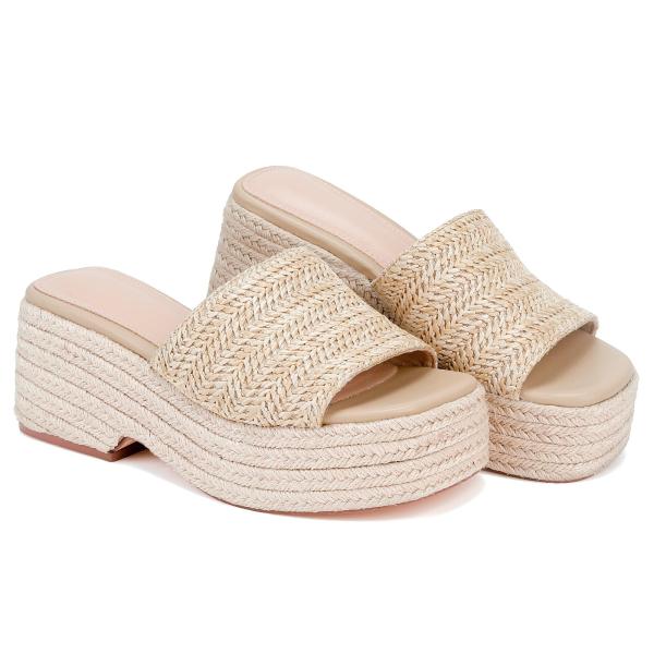 商品名:  Monrovia Women's Bohemia Platform Wedge Sandals: Flatform Open Toe Slides - Stylish Beach Sandals Inspired by Espa...