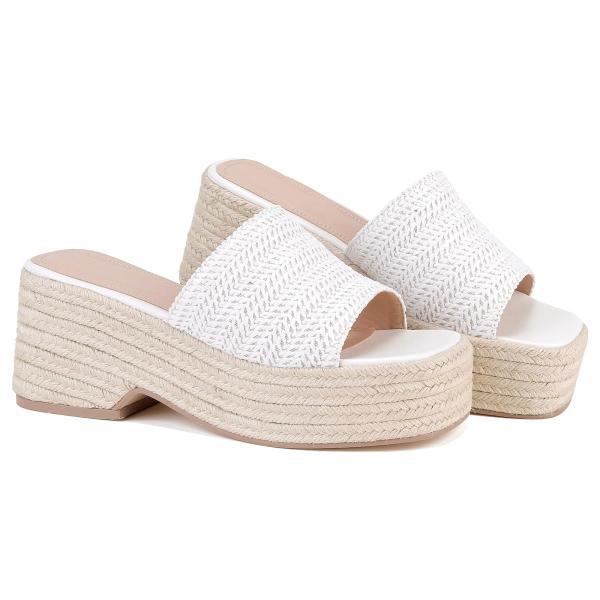 商品名:  Monrovia Women's Bohemia Platform Wedge Sandals: Flatform Open Toe Slides - Stylish Beach Sandals Inspired by Espa...