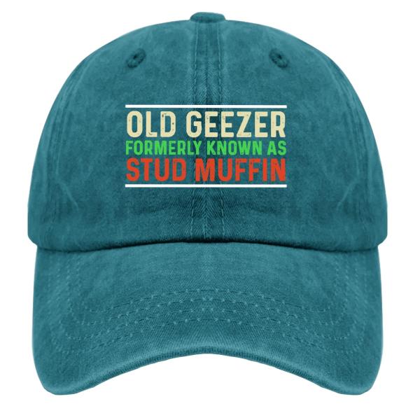 商品名:  Old Geezer Formerly KNOWNS AS Stud Muffin Hat for Men Baseball Caps Vintage Washed Ball Cap Quick Cyan Blueブランド: T...