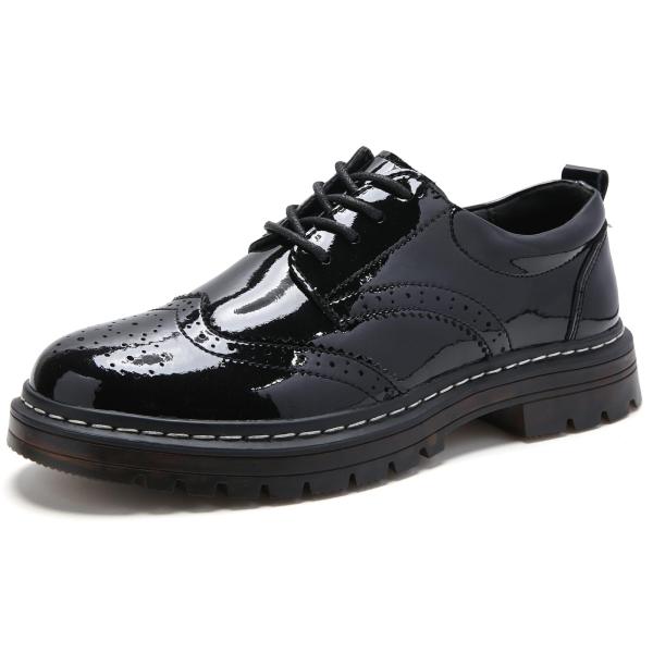 商品名:  Women's Oxford Shoes Flat Slip Resistant Dress Shoes Wingtip Perforated Lace Up Low Heel Casual Work Office Dressy...