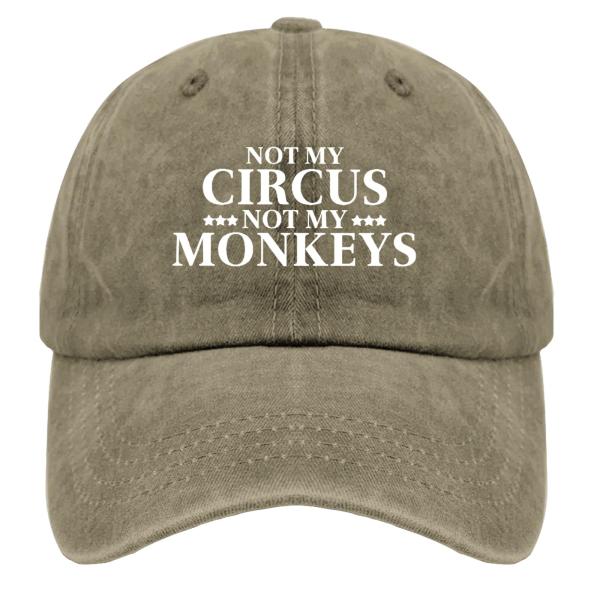 商品名:  TANKWORLD Not My Circus Not My Monkeys Hat for Men Baseball Cap Stylish Washed Dad Hat Adjustable, Pigment Khakiブラ...