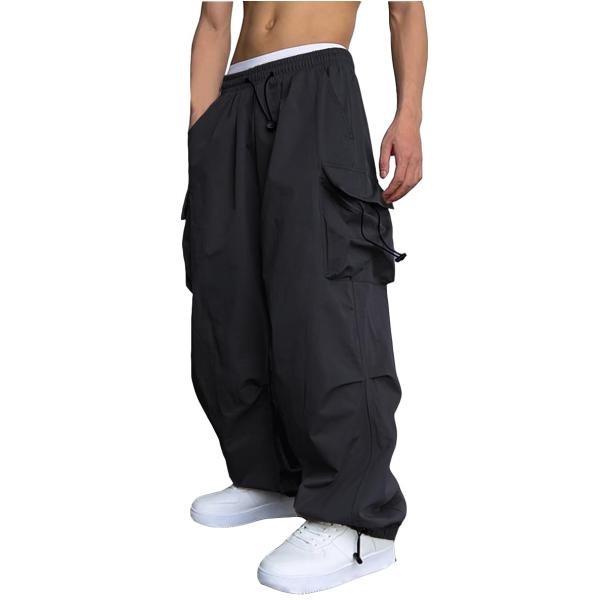 商品名:  WZIKAI Men's Baggy Cargo Pants Casual Parachute Cargo Pants Loose Fit Hip Hop Harem Pants with Pockets Black Lブランド...