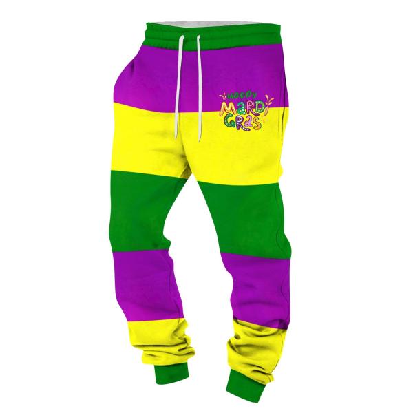 商品名:  Elastic Waist Pants for Men Color Block Mardi Gras Print Exercise Pants Comfy Relaxed Fit Joggers Sweatpantsブランド: ...