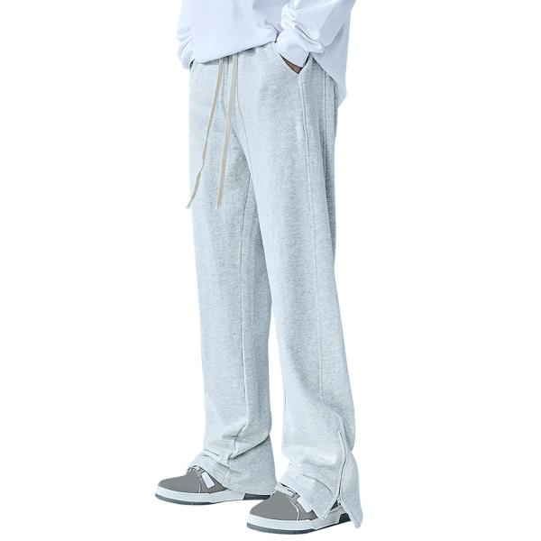 商品名:  Mens Split Hem Sweatpants Open Bottom Baggy Elastic Waist Straight Leg Drawstring Athletic Sport Sweat Jogger Pant...