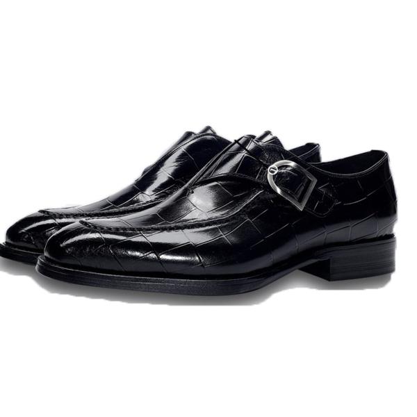 商品名:  Men's Dress Shoes Monk Strap Non-Slip Leather Walking Shoes Business Wedding Party Dress Shoes Slip-On Loafer,Blac...