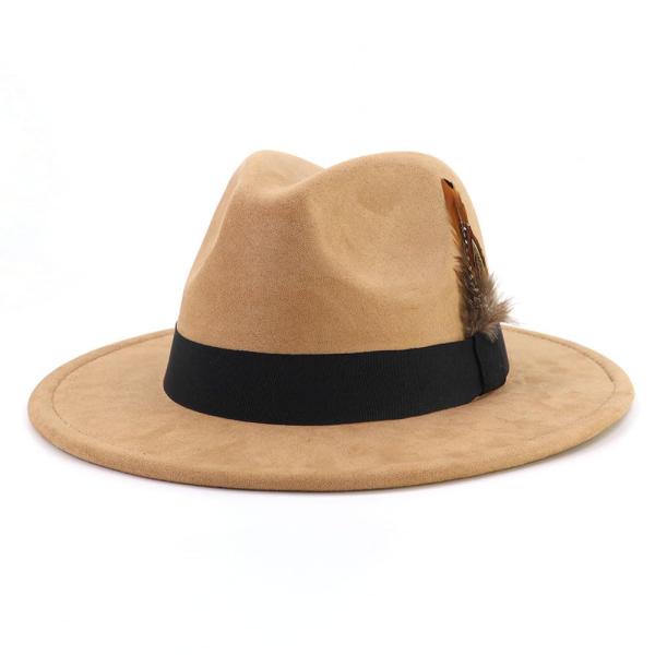 商品名:  LIDHAY Classic Fedora Hats for Men &amp; Women Wide Brim Felt Hat Belt Panama Hat Felt Jazz Hat with Bands XJP003 ...
