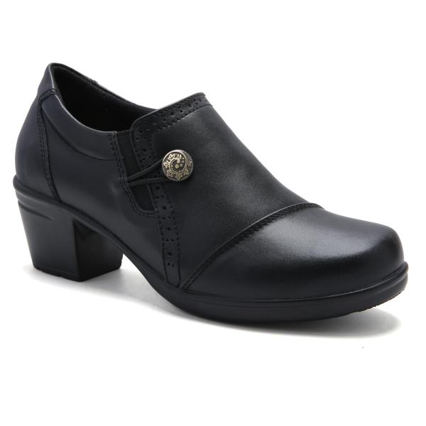 商品名:  Womens Dress Shoes Non-Slip Block Heel Platform Wedge Pump Shoes Zipper Leather Flight Attendant Loafers Arch Supp...