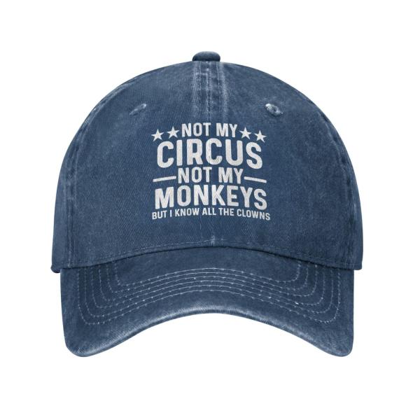 商品名:  Quasarino Not My Circus Not My Monkeys But I Know All The Clowns Hat for Men Baseball Caps Funny Hat Navy Blueブランド...