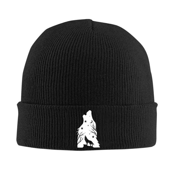商品名:  GEZHONU Howling Lone Wolfs Funny Beanie Hat Winter Soft Slouchy Knit Skull Caps Gift Men Women Blackブランド: GEZHONU商...