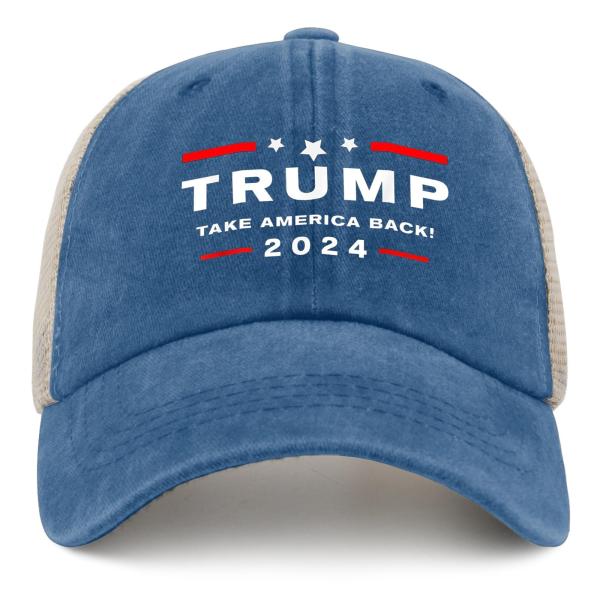 商品名:  Georgeston Trump 2024 Trucker Hat Trump 2024 Take America Back Trucker Hat Women Trendy Mesh Cap for Summer, Blueブ...