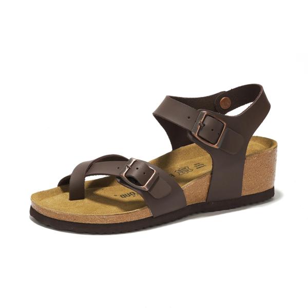 商品名: Project Cloud 100% 本革 レディース サンダル ウェッジ アリゾナ サンダル レディース - ウェッジサンダル&amp;スリッパ - 低反発素材 - レディース フットウェア ビーチエッセンシャル、Tストラップウ...