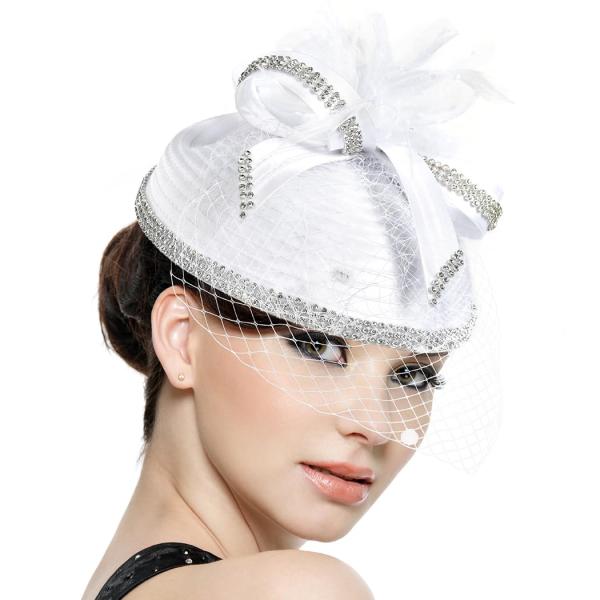 商品名:  Fascinators Hat for Ladies Church Derby Dress Wedding Hats Veil Feather Cocktail Headband (White)ブランド: HISSHE商品サイズ...