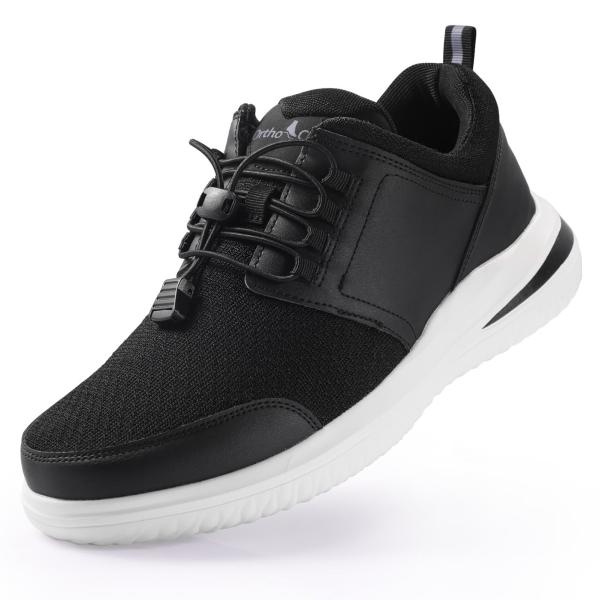 商品名:  ERLESEN Men's Orthopedic Extra Wide Mesh Shoes Arch Support Plantar Fasciitis Casual Sneakers Blackブランド: ERLESEN商品...