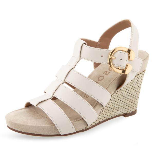 商品名: Aerosoles レディース ペイジ ウェッジサンダル, エッグノッグPUレザー。, 5 Aerosoles Women's Paige Wedge Sandal, Eggnog PU Leather, 5ブランド: Aeros...