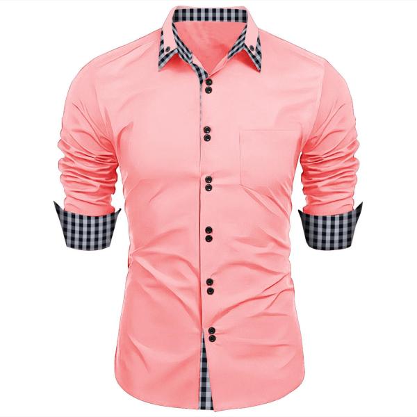 商品名:  Generic Dress Shirts for Men Stretchy Slim Fit Long Sleeve Plaid Collar Button Down Smart Casual Business Office W...