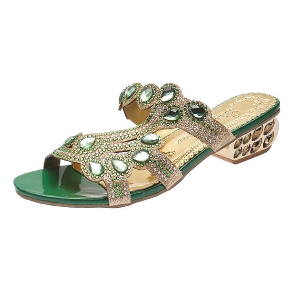 商品名:  Chunky Heeled Sandals for Women 2024 Heel Shoes Heel Women's Fashion Sandals And Thick Casual And Low Rhinestone S...
