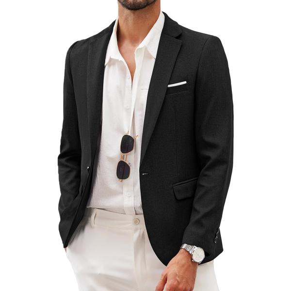 商品名:  COOFANDY Mens Black Suit Jacket Casual One Button Blazer Slim Fit Sport Coats, Solid Color - Black, XLブランド: COOFAN...