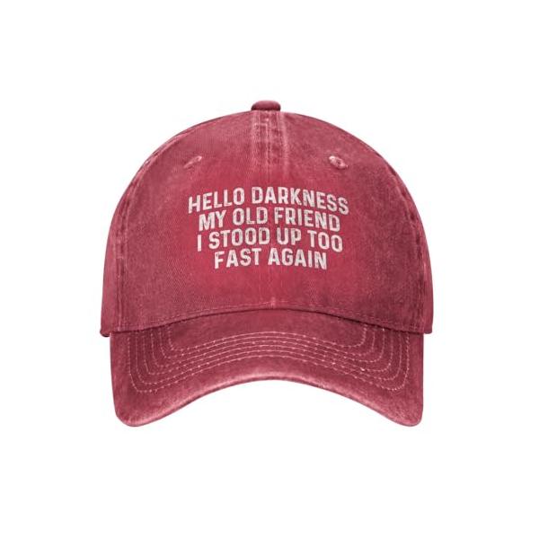 商品名:  Ositerpz Hello Darkness My Old Friend I Stood Up Too Fast Again Hat for Men Baseball Cap with Design Hats Redブランド:...