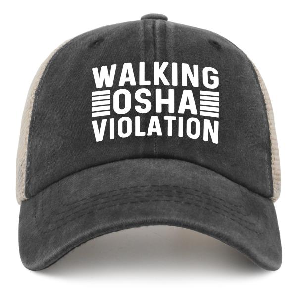 商品名:  FLALORI Walking OSHA Violation Hat Trucker Hat Men Funny Mesh Hats for Summerブランド: FLALORI商品サイズ: One Size高さ: 1.778...