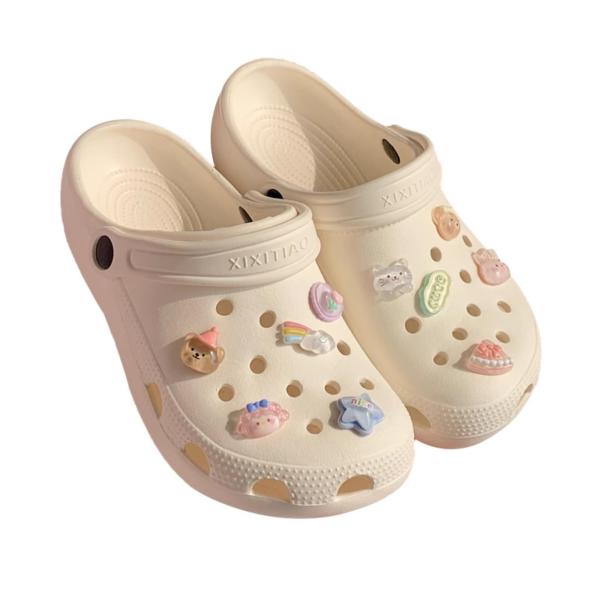 商品名:  Women’s Water Clogs with Cute Charms Slide on Summer Sandals Garden Shoes Bathroom Slippers Whiteブランド: YPNMR商品サイズ:...