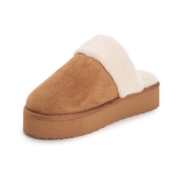 商品名: MUK LUKS レディース マイクロスエード プラットフォーム スカッフスリッパ, チェスナット, X-Large MUK LUKS Women's Microsuede Platform Scuff Slipper, Ches...